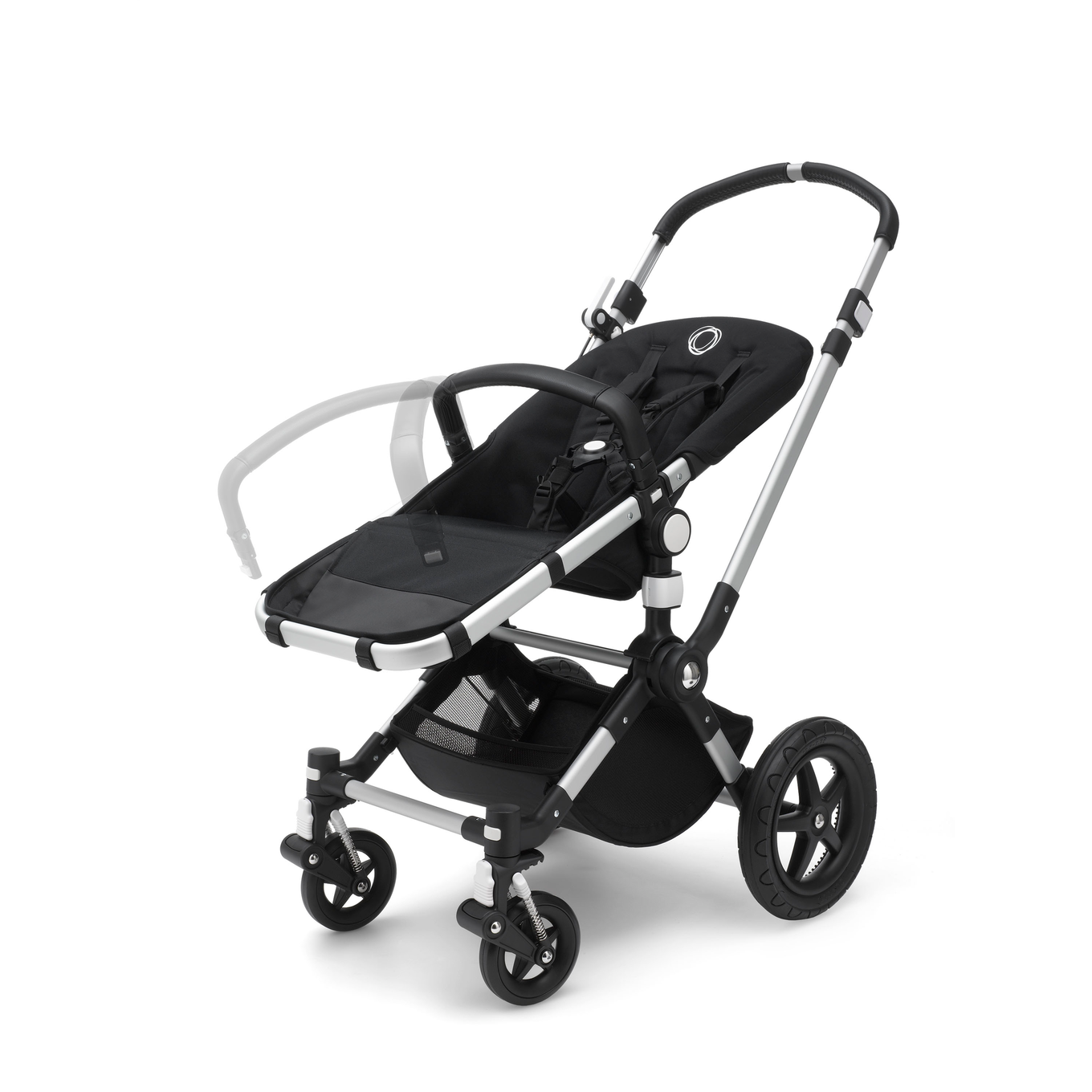 Bugaboo Cameleon 3 Plus seat and bassinet pram Black sun canopy, black fabrics, aluminium ...